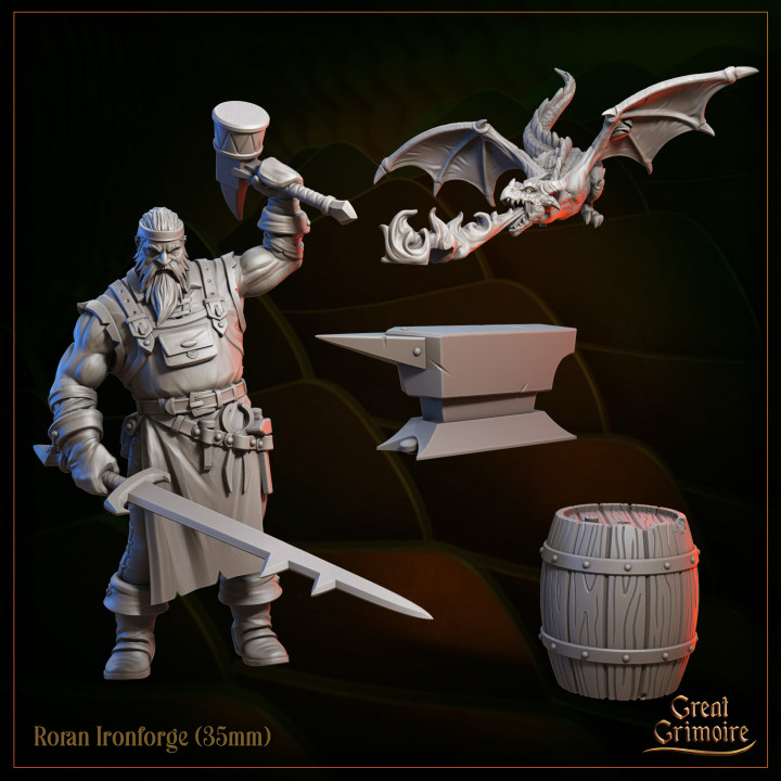 3D Printable Roran Ironforge by Great Grimoire