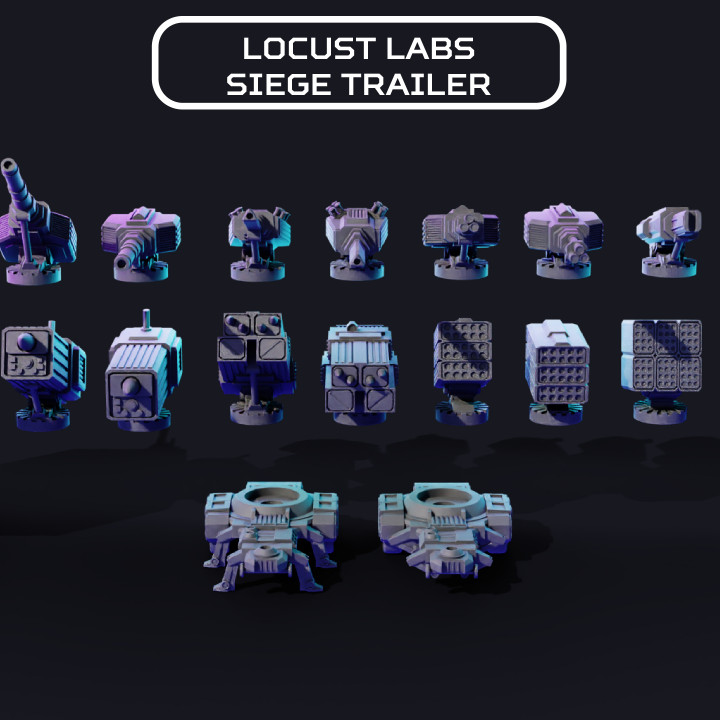 3D Printable 6mm Siege Trailer by Locust_Labs