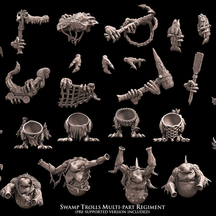 3D Printable Swamp Trolls multi-part regiment by Avatars of War