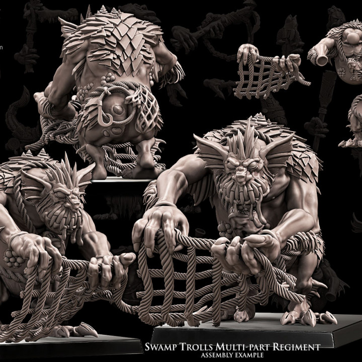 3D Printable Swamp Trolls multi-part regiment by Avatars of War