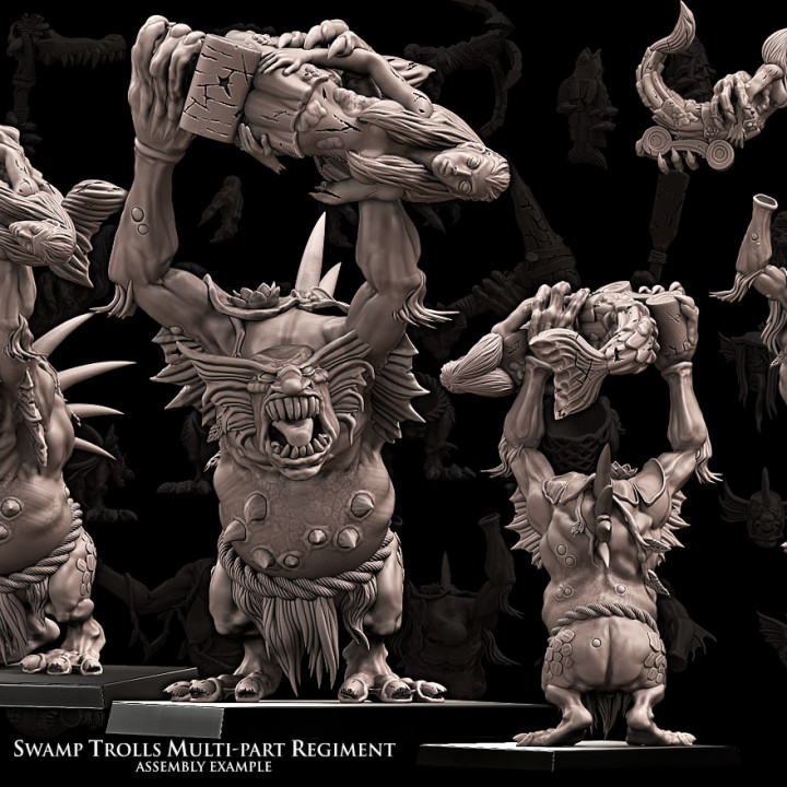 3D Printable Swamp Trolls multi-part regiment by Avatars of War