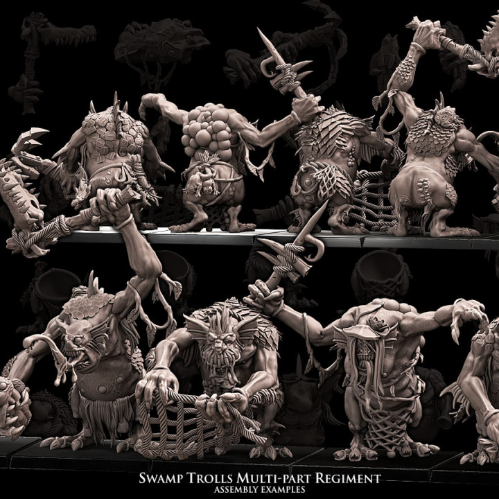 3D Printable Swamp Trolls multi-part regiment by Avatars of War