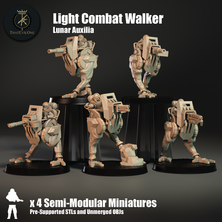 3D Printable Lunar Auxilia Light Combat Walkers - Presupported by ...