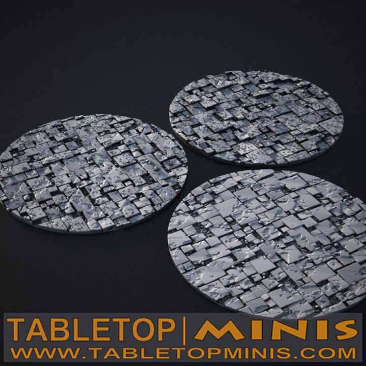 3D Printable Broken Tiles 130mm x 130mm Base Toppers by TableTopMinis