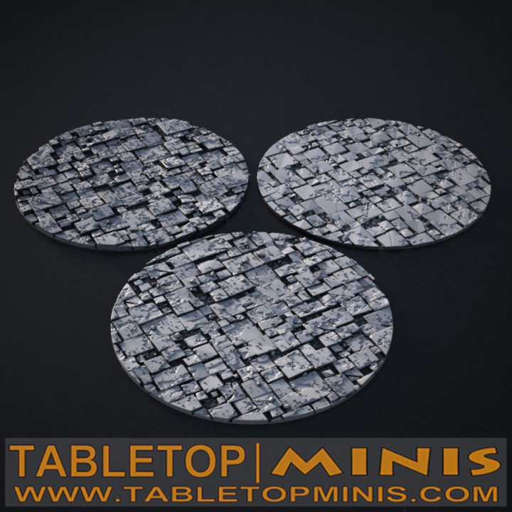3D Printable Broken Tiles 130mm x 130mm Base Toppers by TableTopMinis
