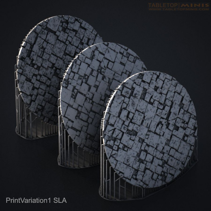 3D Printable Broken Tiles 130mm x 130mm Base Toppers by TableTopMinis