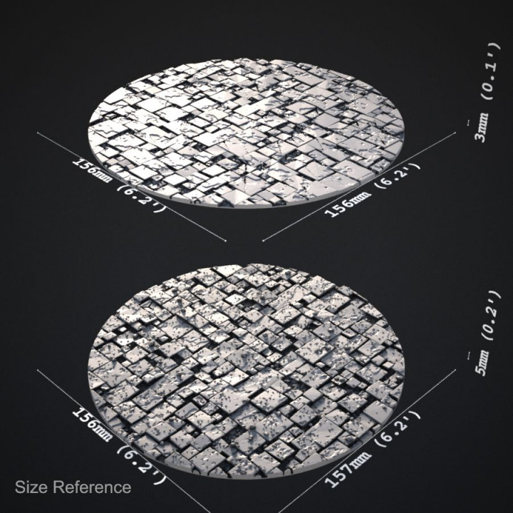 3D Printable Broken Tiles 160mm x 160mm Base Toppers by TableTopMinis