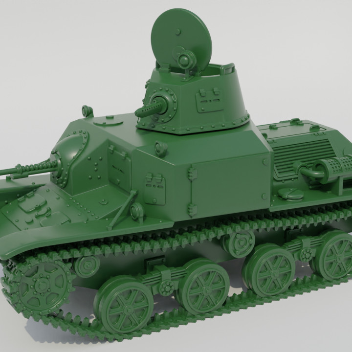 3D Printable Tankette Type 92 Jyu-Sokosha (early+late) + 2 Tankmen ...