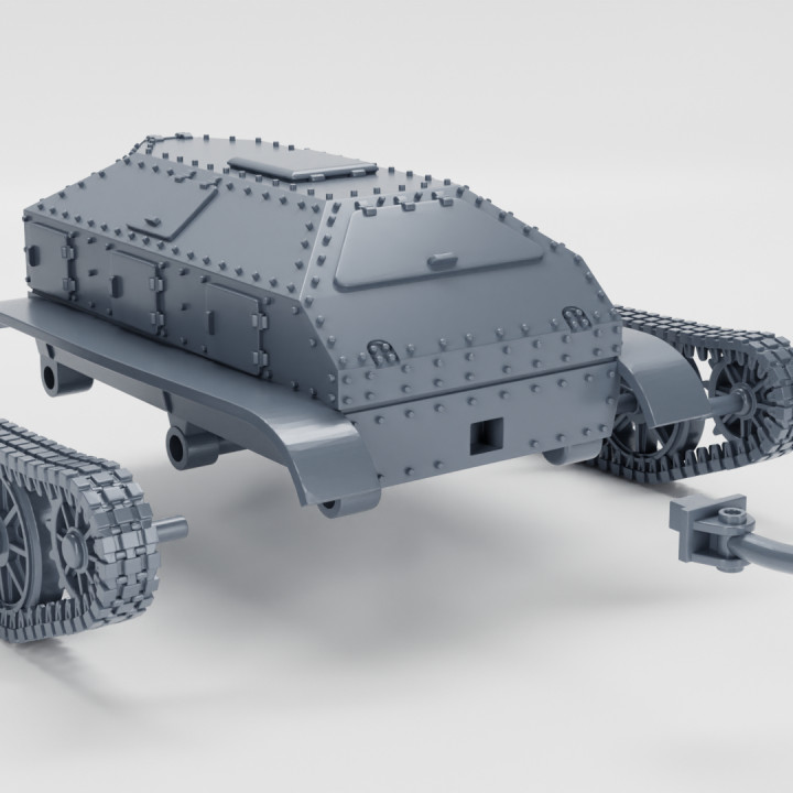 3D Printable Type 94 Tankette (early) + Trailer + 2 Tankmen (Japan, WW2 ...