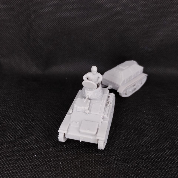 3D Printable Type 94 Tankette (early) + Trailer + 2 Tankmen (Japan, WW2 ...