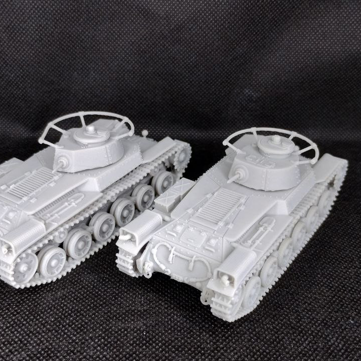 3D Printable Type 97 Chi-Ha + Type 97 Shi-Ki Command Tank + 2 Tankmen ...
