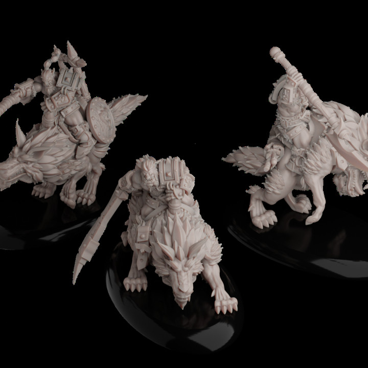3D Printable Orc Wolf Riders | Orcish Hordes by RavenCrowe Minis