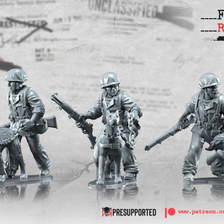 3D Printable WWII USMC War dog Teams by BattleCat Miniatures