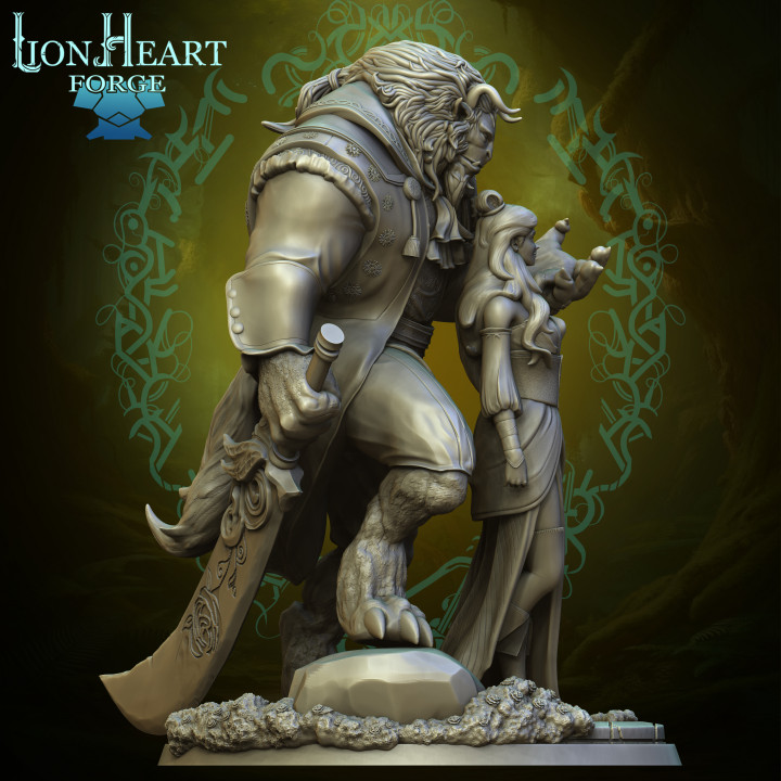 3D Printable Beast and bella by Lion Heart Forge