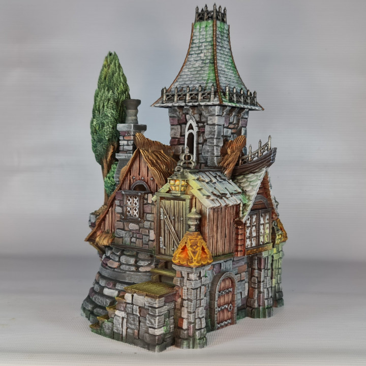 3D Printable Rector's Manor - Medieval Town Set by Adrian