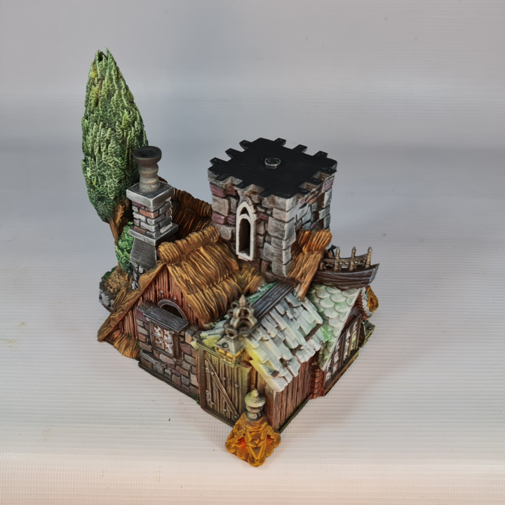 3D Printable Rector's Manor - Medieval Town Set by Adrian