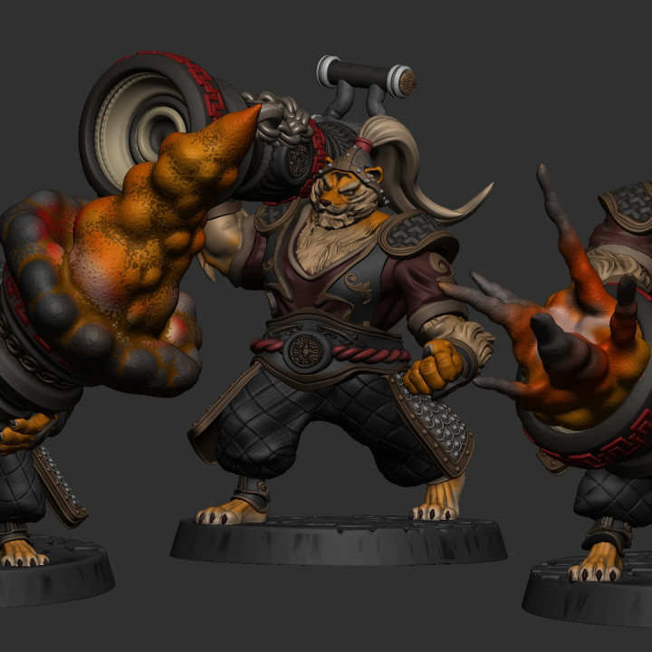 3D Printable Tigerfolk Artificers by Mojibake Collectibles