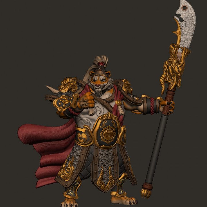 3D Printable Tigerfolk General Zhang Lianwei by Mojibake Collectibles