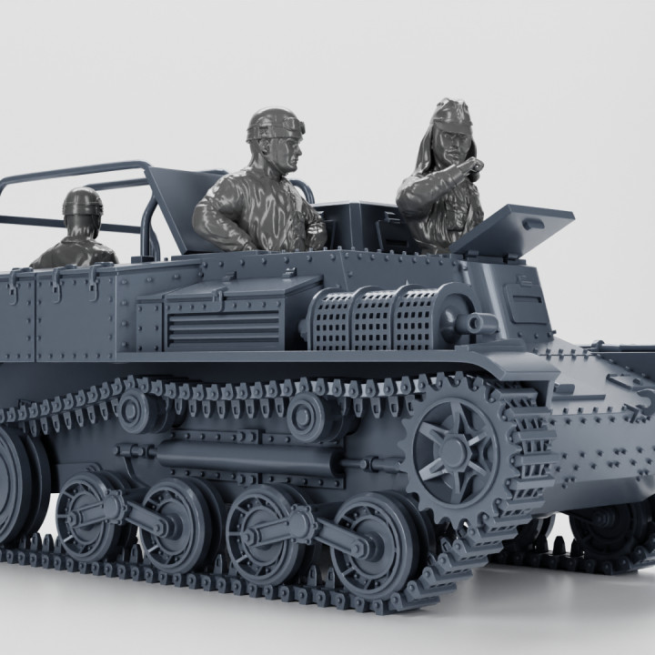 3D Printable Type 98 So-Da Carrier + 2 Tankmen (Japan, WW2) by Wargame3d