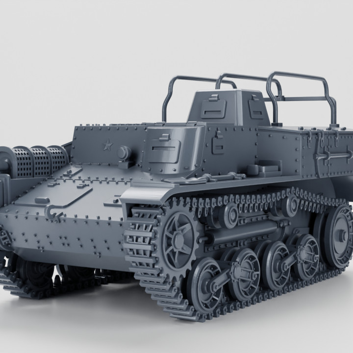 3D Printable Type 98 So-Da Carrier + 2 Tankmen (Japan, WW2) by Wargame3d