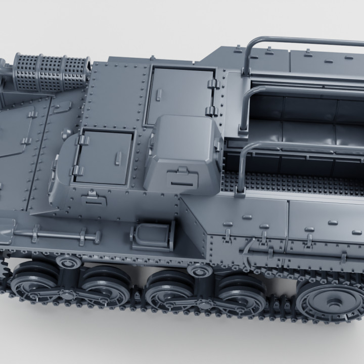 3D Printable Type 98 So-Da Carrier + 2 Tankmen (Japan, WW2) by Wargame3d