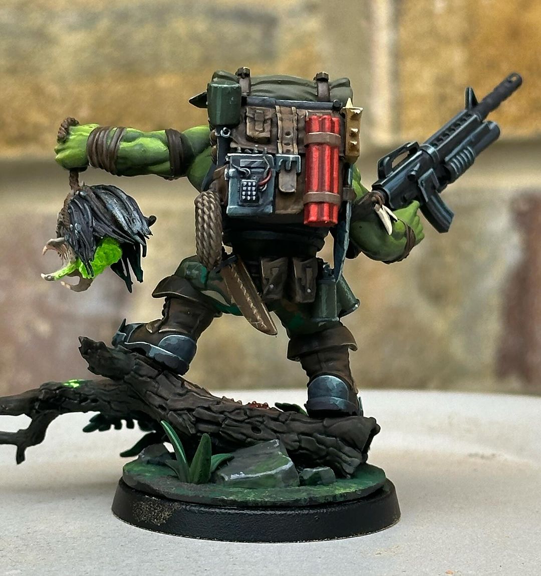 3D Printable Ork Kommando Boss by MeshBrain Lab