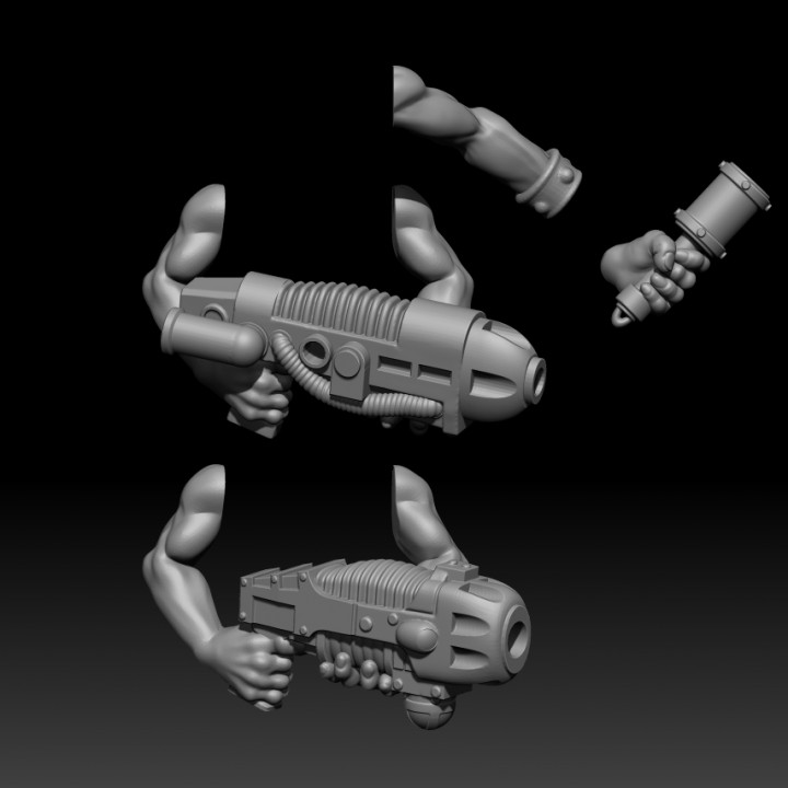 3D Printable Arms with Longrange weapons by Trollet Miniatures