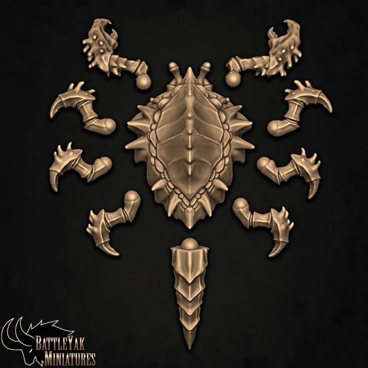 3D Printable Hardshell Decapod Rider B by Battle Yak Miniatures