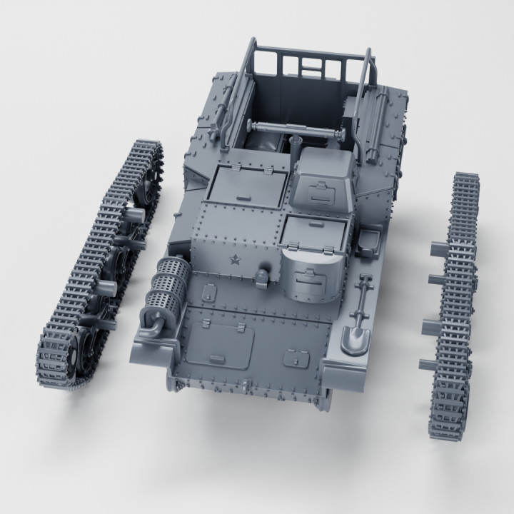 3D Printable Type 100 Te-Re observation tankette + 2 Tankmen (Japan ...