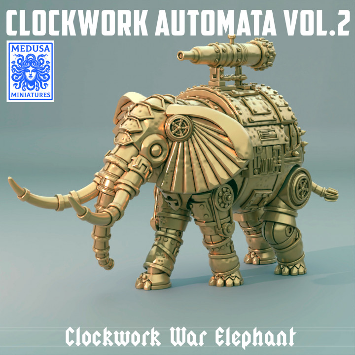 3D Printable Clockwork War Elephant STL – Mechanical Beast Miniature ...