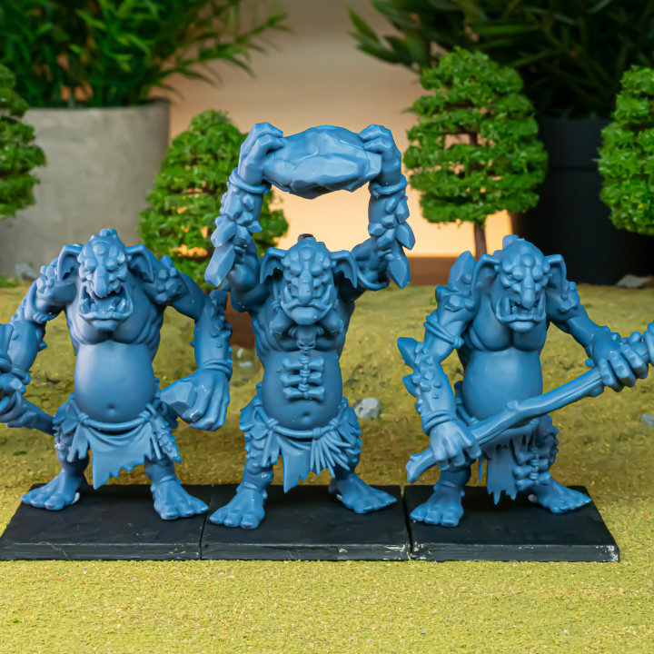 3D Printable Cave Trolls - Highlands Miniatures by Highlands Miniatures