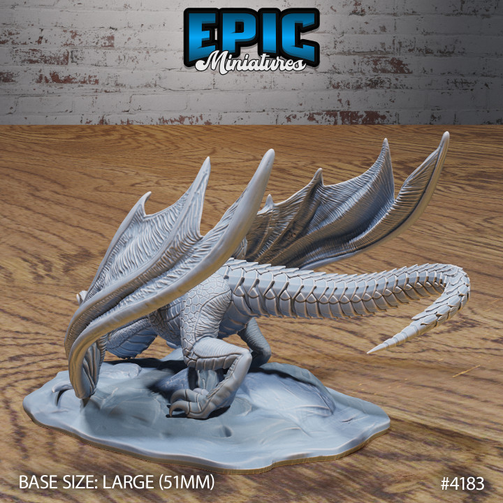 3D Printable Mountain Wyvern Attacking / Bulky Dragon / Winged Reptile ...