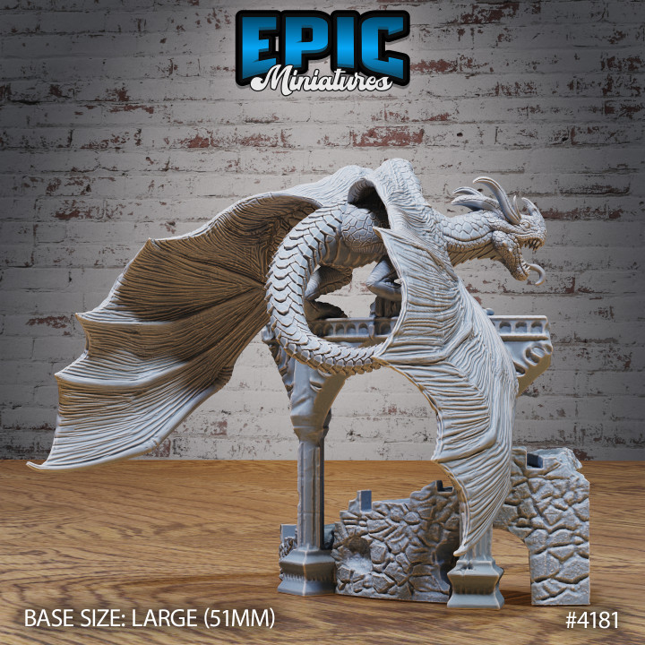 3D Printable Mountain Wyvern Set / Bulky Dragon / Winged Reptile ...