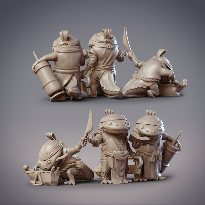 3D Printable Salamander Ninja Medical Team - Hanzaki Surgeons Trio (Pre ...