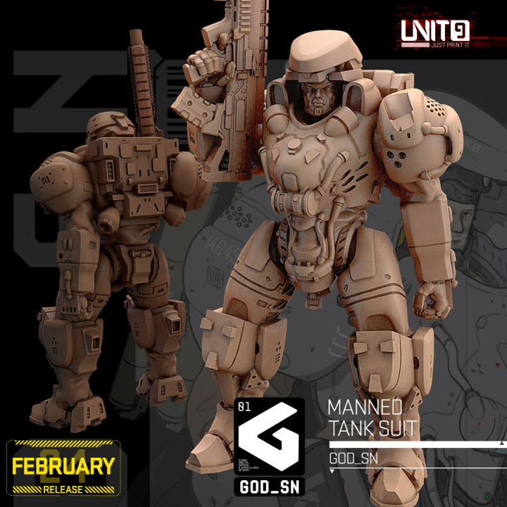 3D Printable Cyberpunk - Manned Tank Suit - GOD_SN by UNIT9