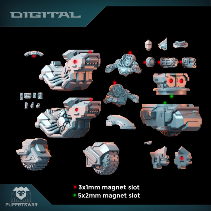 3D Printable Heavy Biker (Knight) by Puppetswar Miniatures