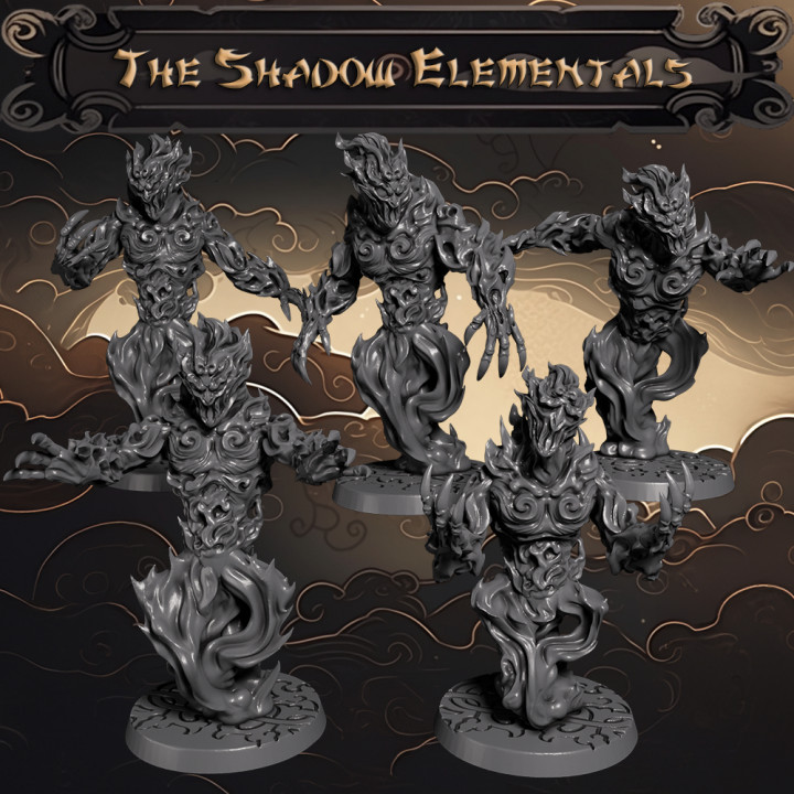 3D Printable The shadow Elementals by Mojibake Collectibles