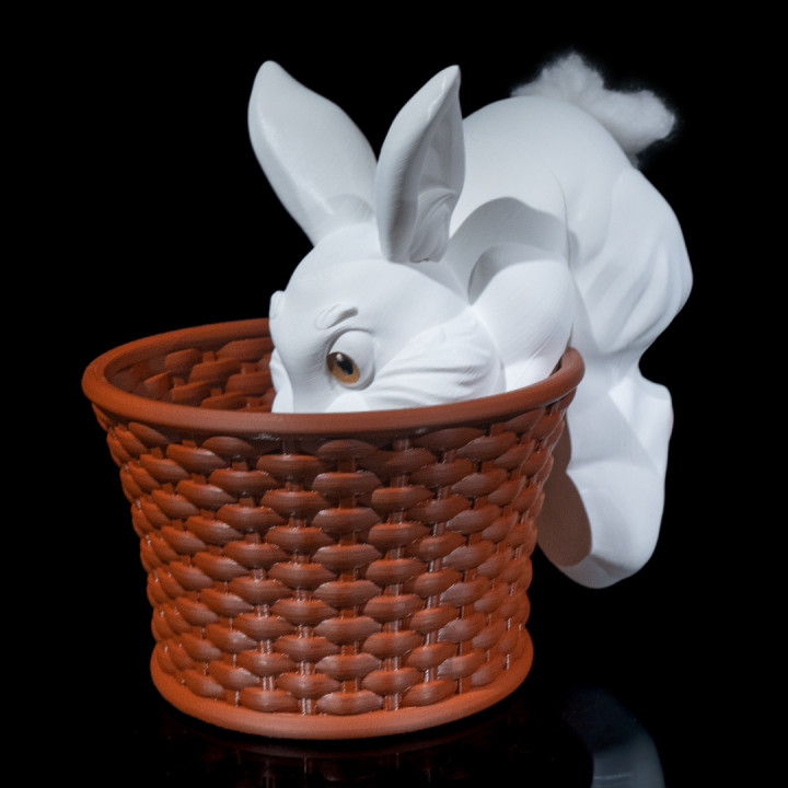 3D Printable Cottontail Rabbit Basket by Stlflix