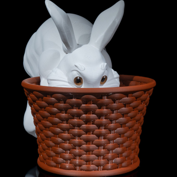 3D Printable Cottontail Rabbit Basket by Stlflix