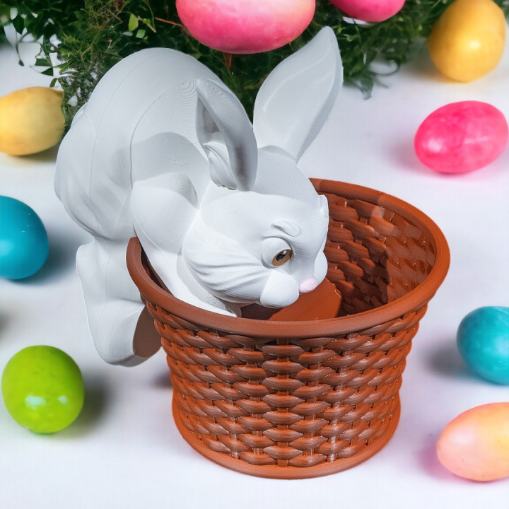 3D Printable Cottontail Rabbit Basket by Stlflix