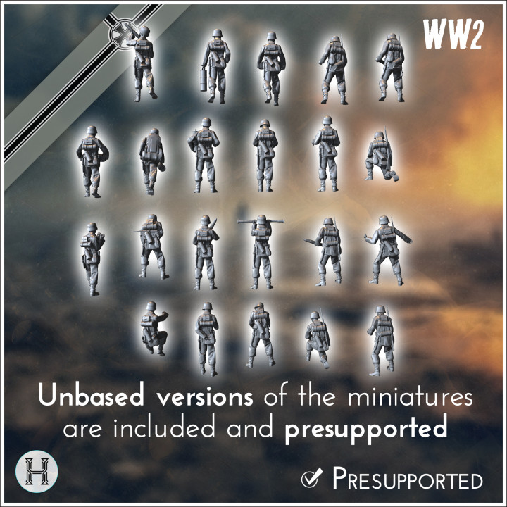 3D Printable Set of 20 German WW2 artillery crews - Germany Eastern ...