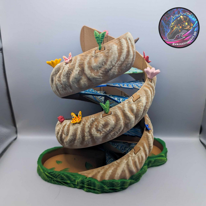 3D Printable Twisting Tree Dice Tower by Kirsten M