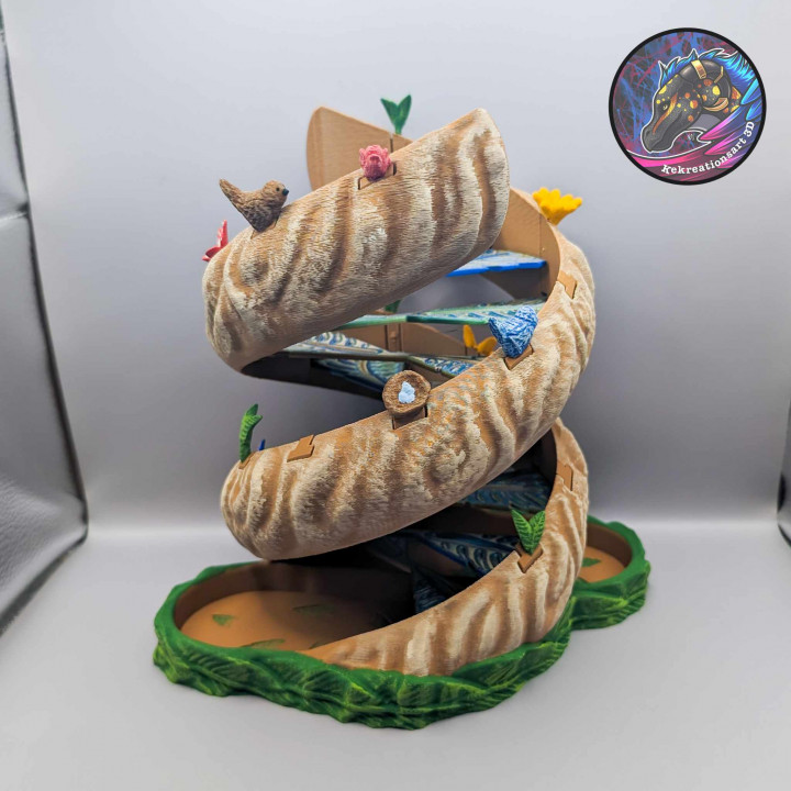 3D Printable Twisting Tree Dice Tower by Kirsten M