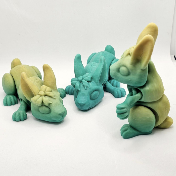 3D Print of Tiny Bunny - Bow Version, Subscriber Exclusive by JessLynn