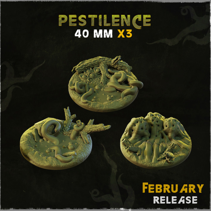 3D Printable Pestilence - Bases & Toppers (Big Set+) by Zabavka Workshop