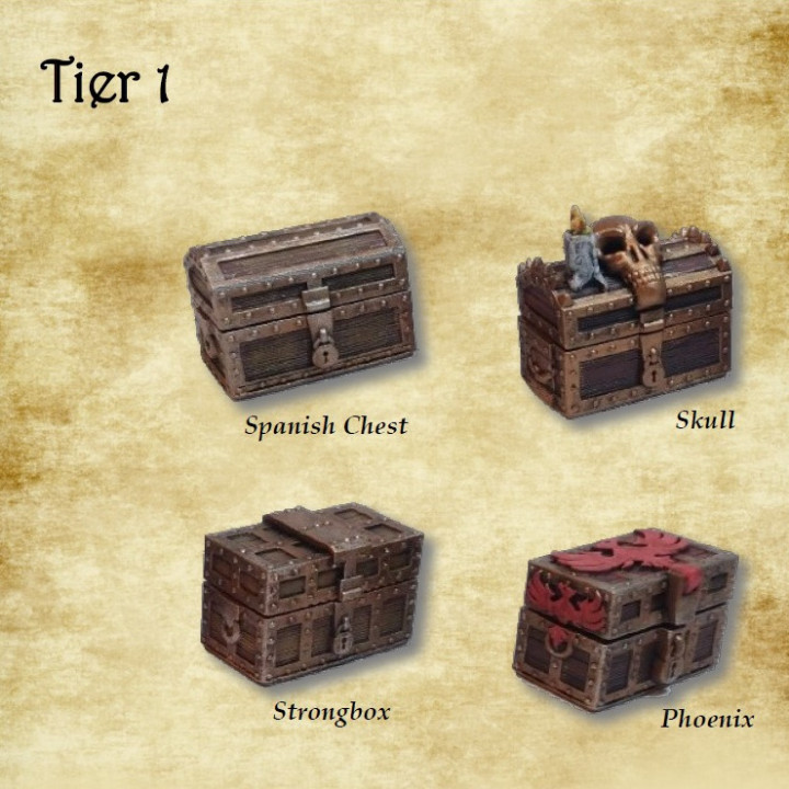 RPG / Adventure 3D Printable Treasure Chests (Tier1 2 and 3) Campaign ...