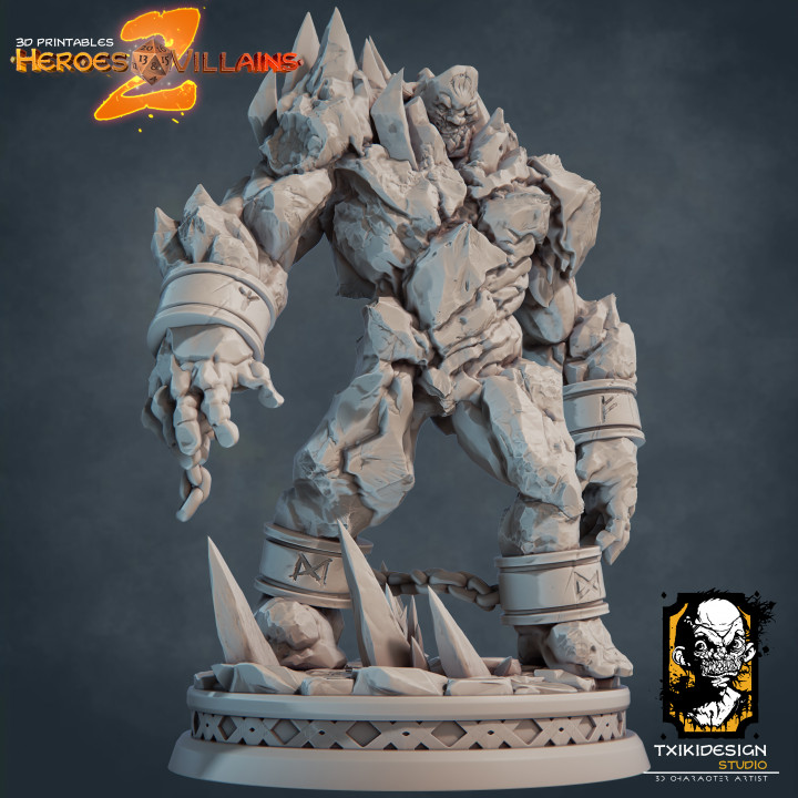 3D Printable Olger the Golem stone by Javier Txiki Tejedor