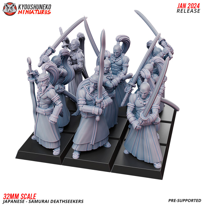 3D Printable Japanese - Samurai Deathseekers by Kyoushuneko Miniatures
