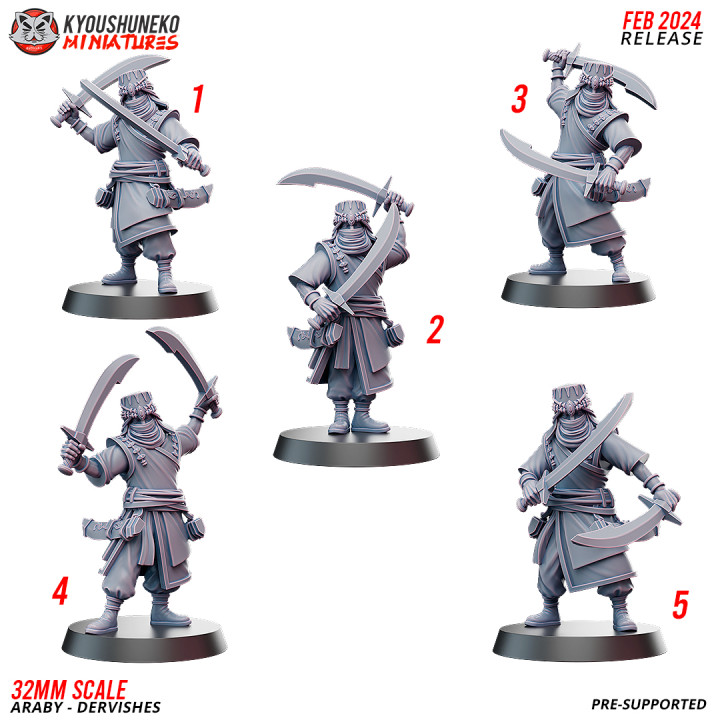 3D Printable Araby Dervishes by Kyoushuneko Miniatures