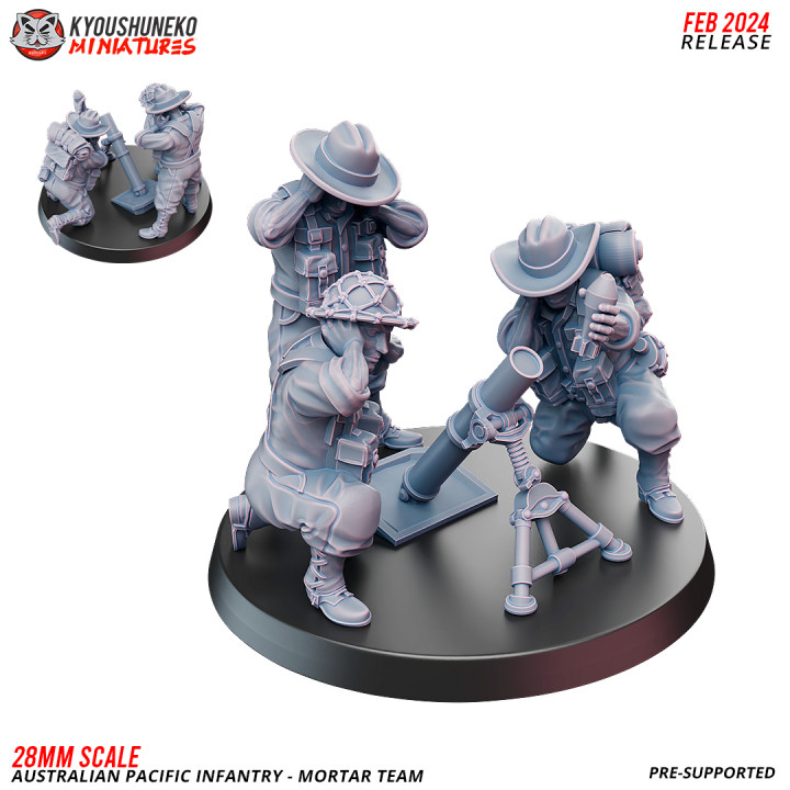 3D Printable Mortar Team - Australian Pacific Infantry by Kyoushuneko ...